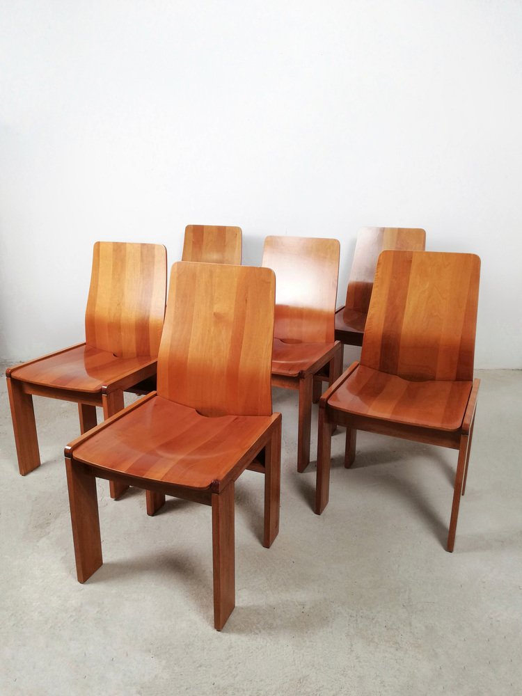 Stühle im Stil von Carlo Scarpa, Italien, 1970er, 6er Set bei Pamono kaufen