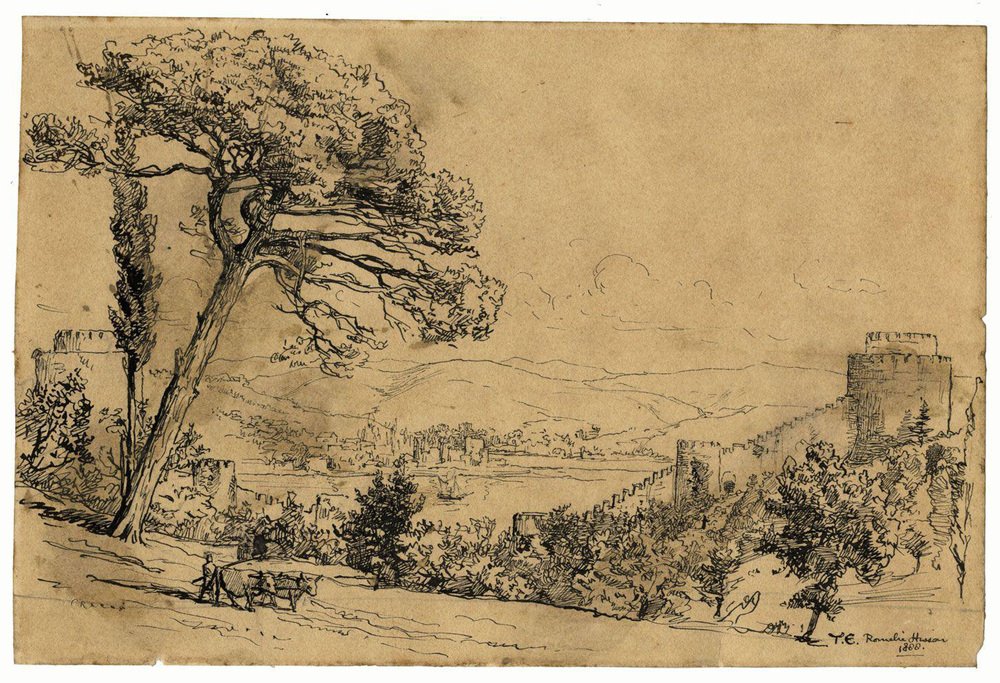 Tristram James Ellis, Rumeli Fortress, Istanbul, 1888, Tusche auf ...