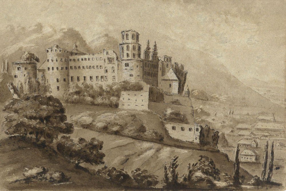 James Hamilton Stanhope, Heidelberg Castle from the Neckar, 1819 ...