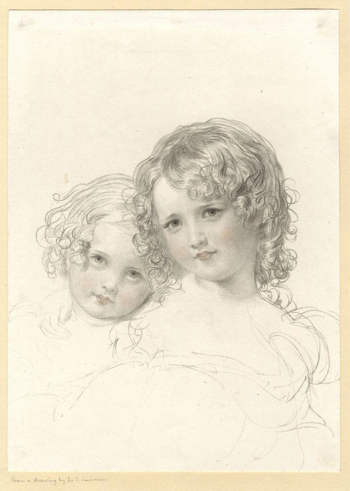 Nach Sir Thomas Lawrence, The Calmady Children, 1820er, Gravur bei ...