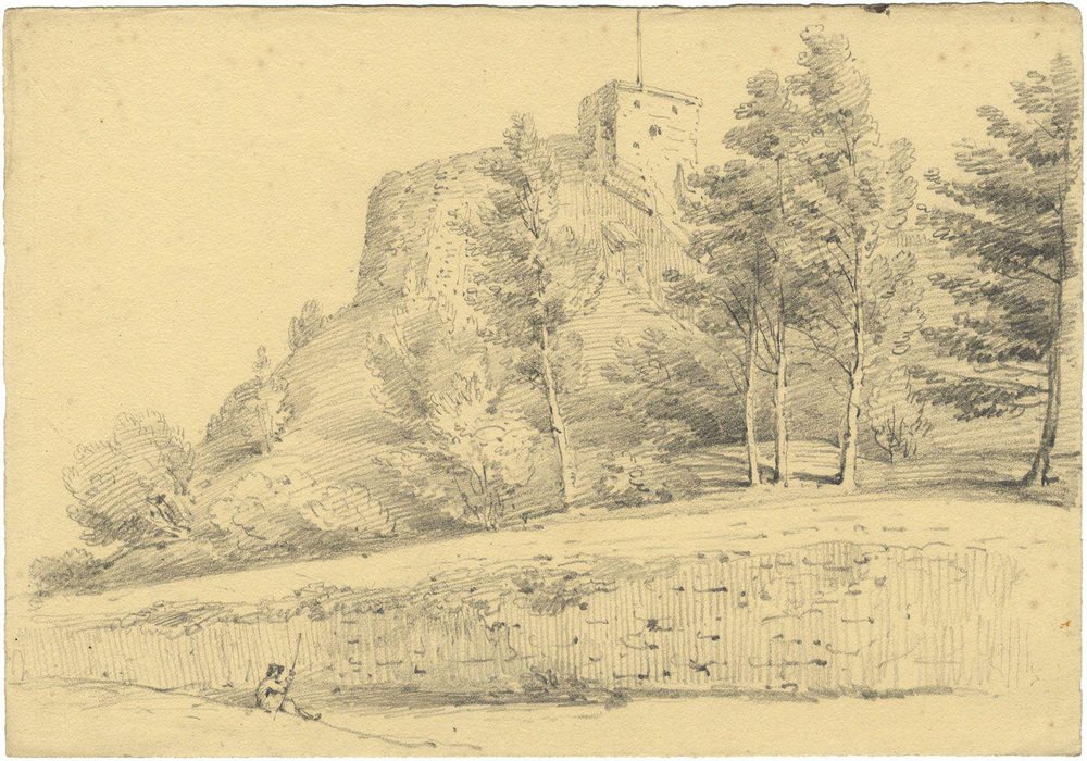 Monro, der Bergfried von Carisbrooke Castle, Isle of Wight, 1839 ...