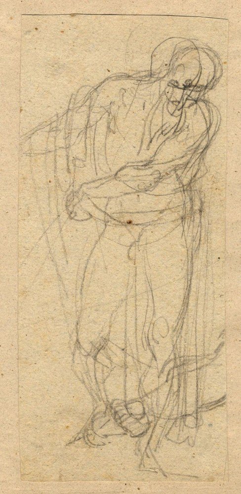 William Lock the Younger, Male Figur, 1780, Original Kohlezeichnung bei ...