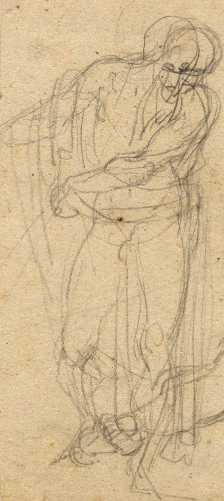 William Lock the Younger, Male Figur, 1780, Original Kohlezeichnung bei ...