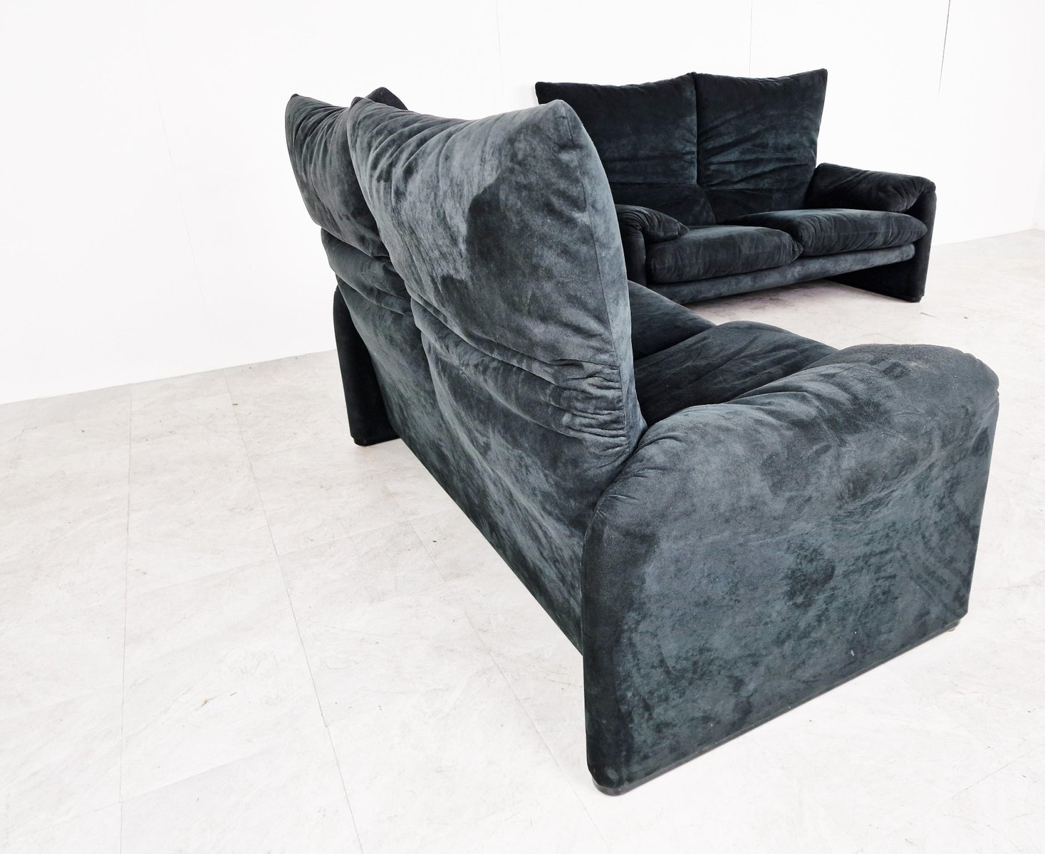 Maralunga Sofas von Vico Magistretti für Cassina, 1970er, 2er Set bei ...