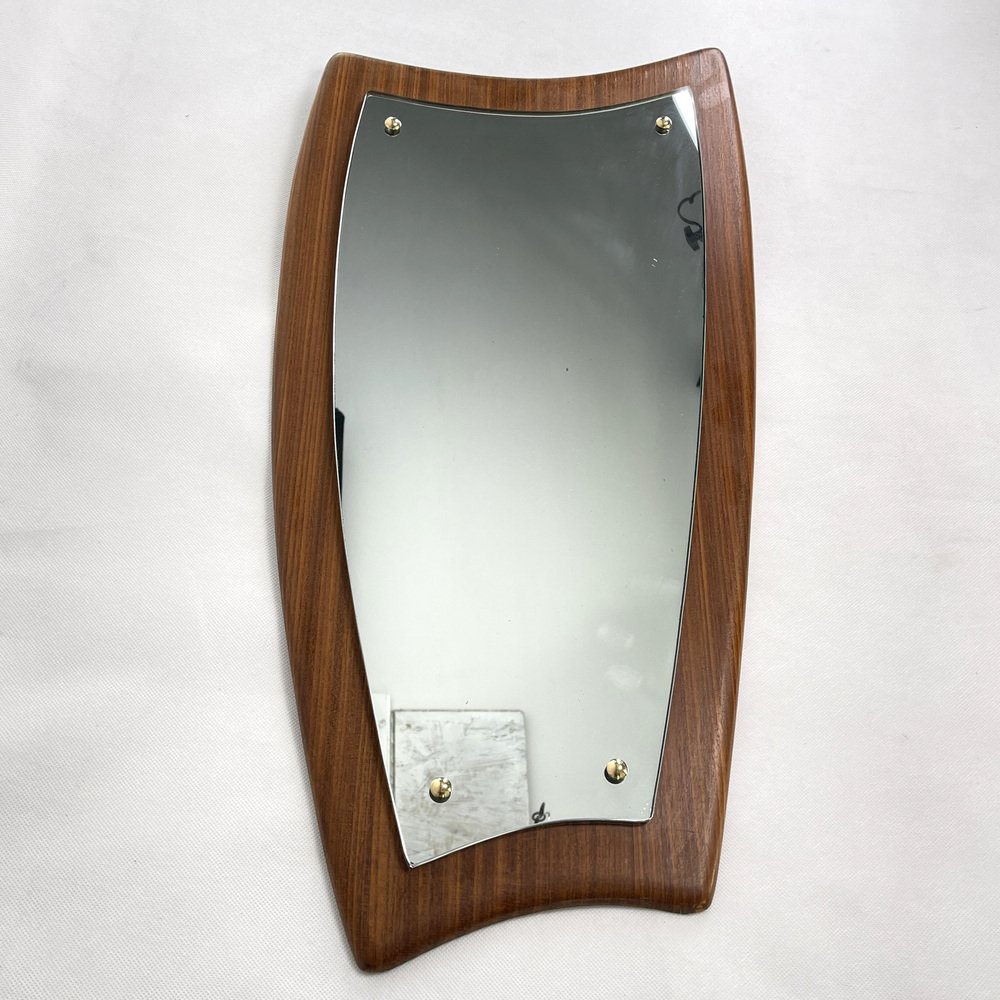 Danish Teak Wall Mirror, 1950s for sale at Pamono