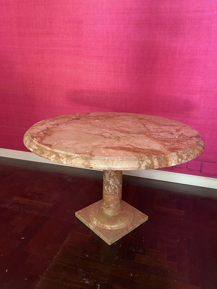 Vintage Pink Marble Table, 1970s for sale at Pamono