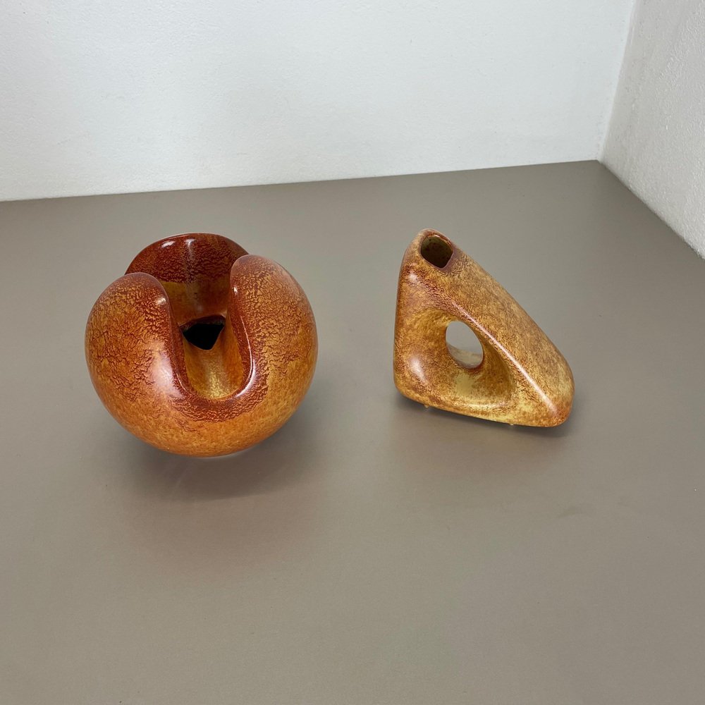 Ceramic Studio Pottery Vases attributed to Bertoncello Ceramics, Italy ...