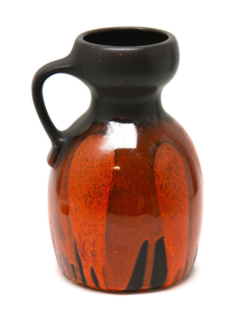 Hand-Decorated and Glazed Fat Lava Pitcher from Steuler, West Germany ...