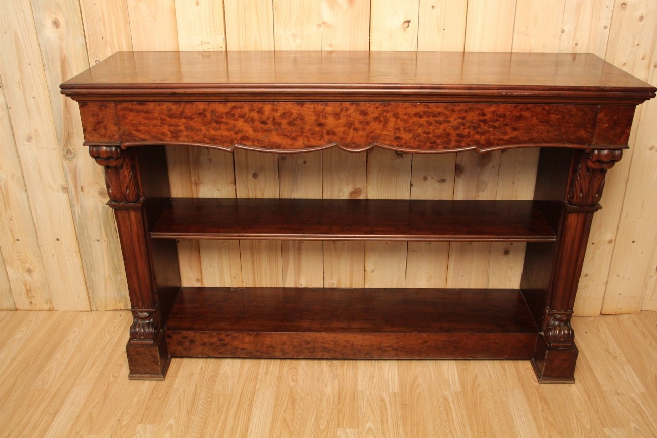 Large 19th Century Mahogany Veneer Console Table for sale at Pamono