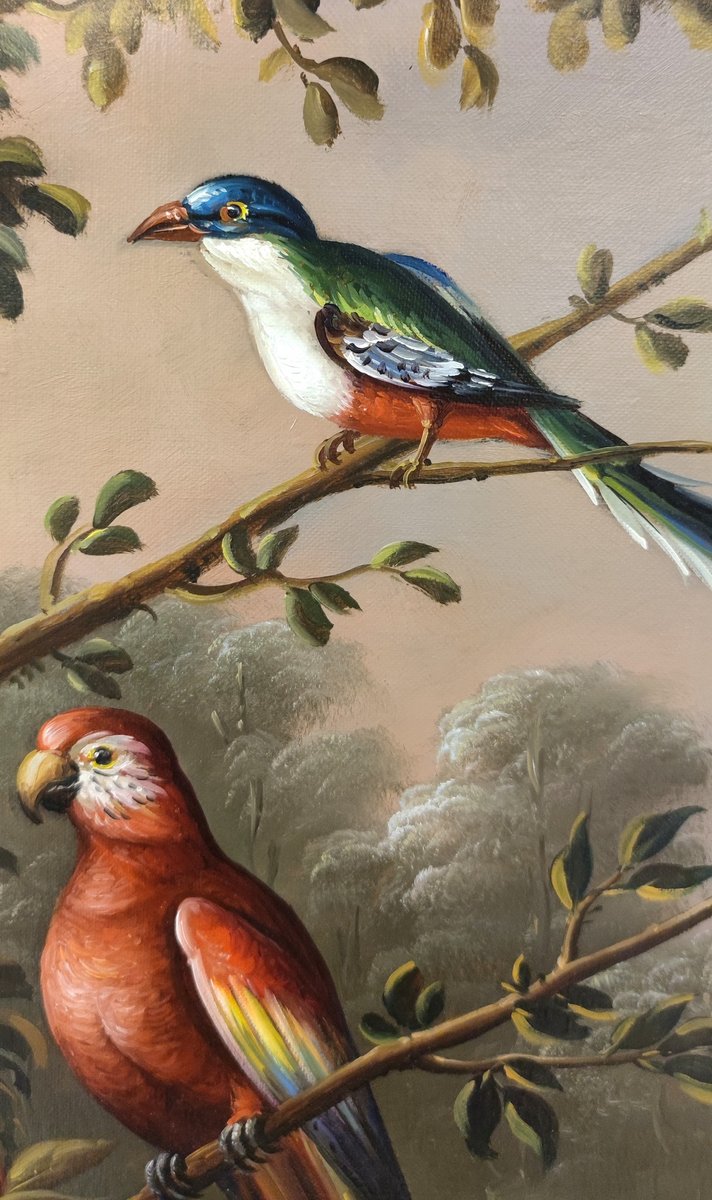 Italian Artist, Concert of the Birds, 20th Century, Oil on Canvas for ...