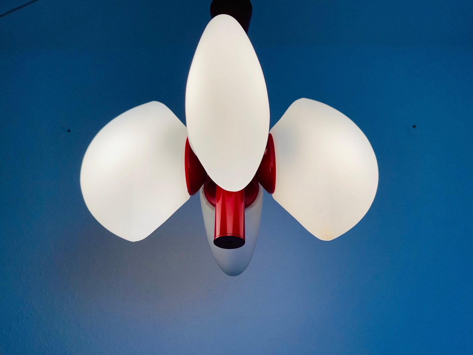 Mid-Century Modern Space Age Red Kaiser Chandelier from Kaiser Idell ...