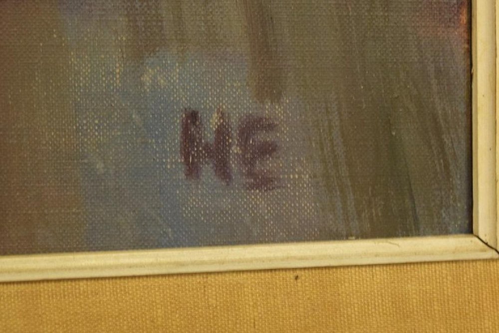 Helge Ernst, Abstract Composition, 1970s, Oil on Canvas for sale at Pamono