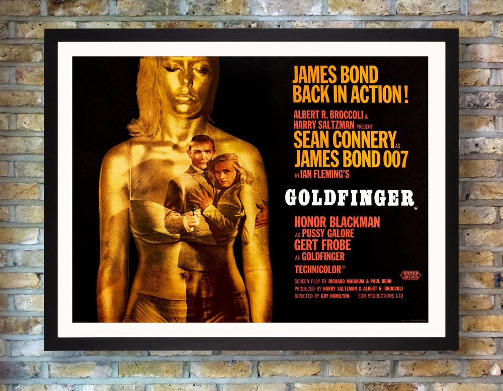 James Bond Goldfinger Original Vintage Movie Poster, British, 1964 for sale at Pamono