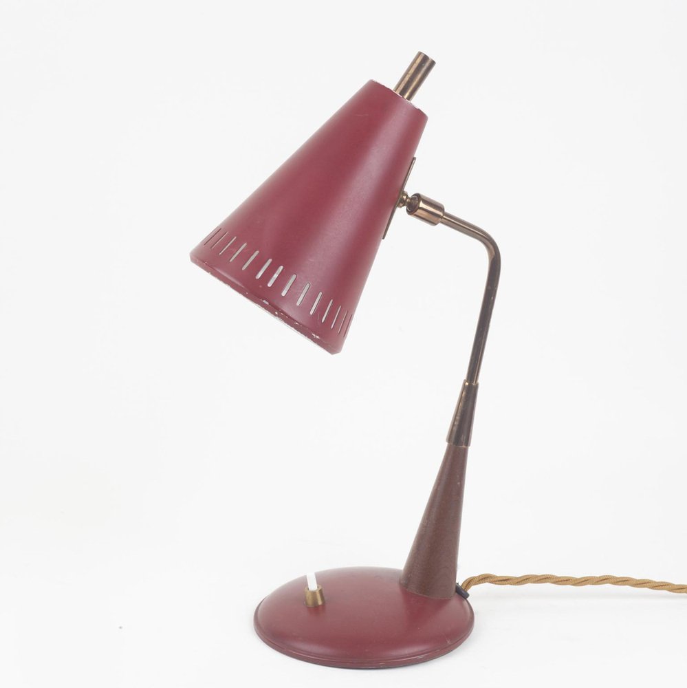 Mid-Century Modern Red Desk Lamp, 1950s for sale at Pamono