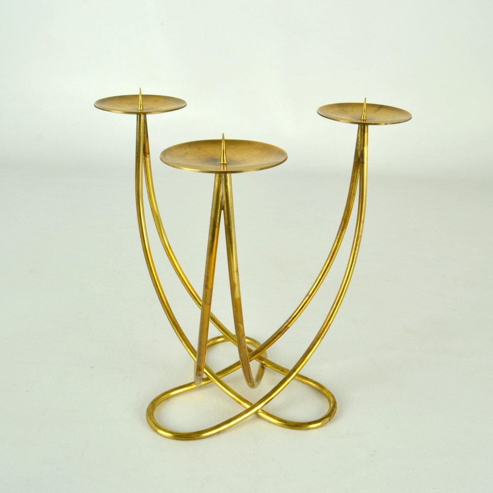 Candelabri Mid-Century moderni in ottone, anni '50, set di 4 in vendita ...
