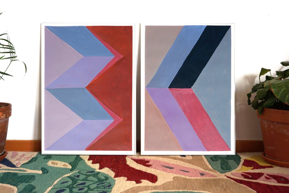 Natalia Roman, Rhombus Color Study, 2022, Acrylic on Watercolor Paper ...
