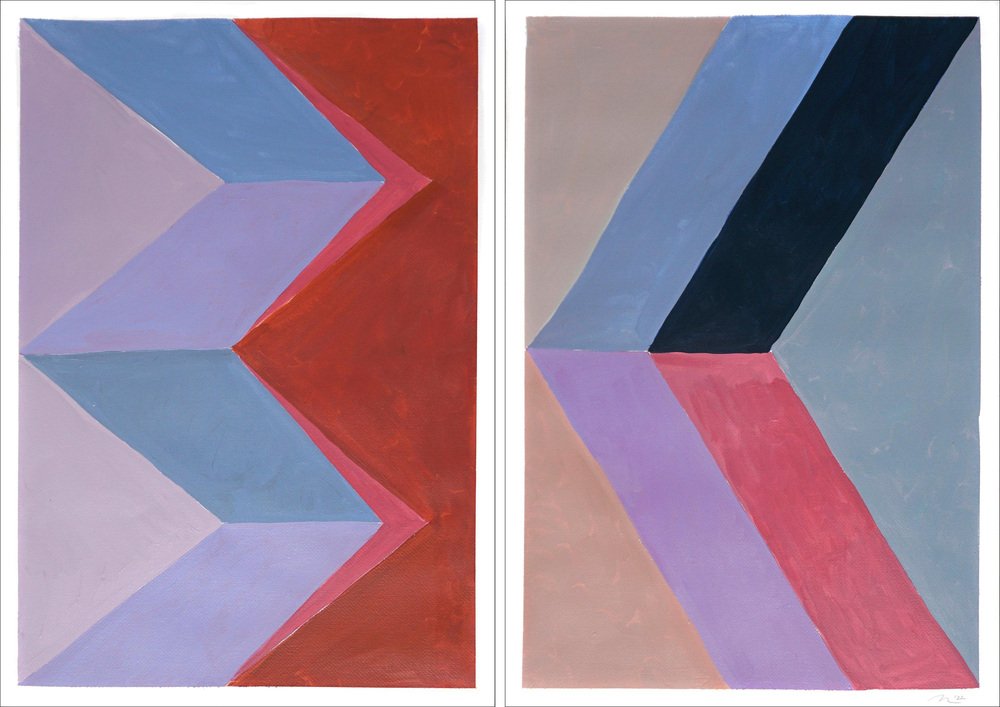 Natalia Roman, Rhombus Color Study, 2022, Acrylic on Watercolor Paper ...