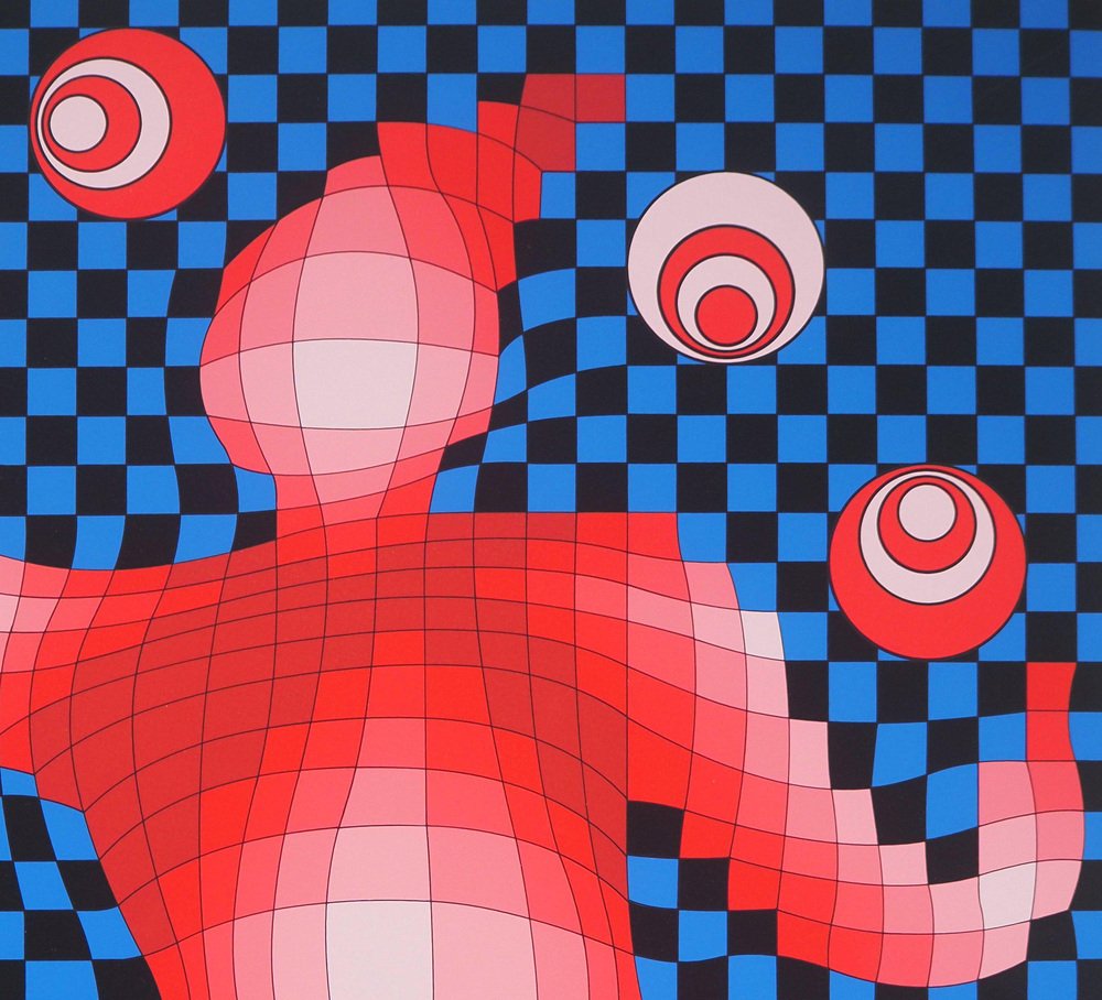 Victor Vasarely, Kinetic Character, Original Siebdruck bei Pamono kaufen