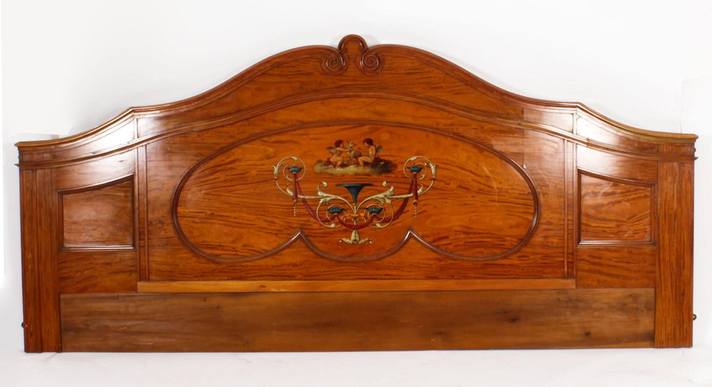 19th Century Sheraton Revival Satinwood Bed Headboard, 1890s for sale ...