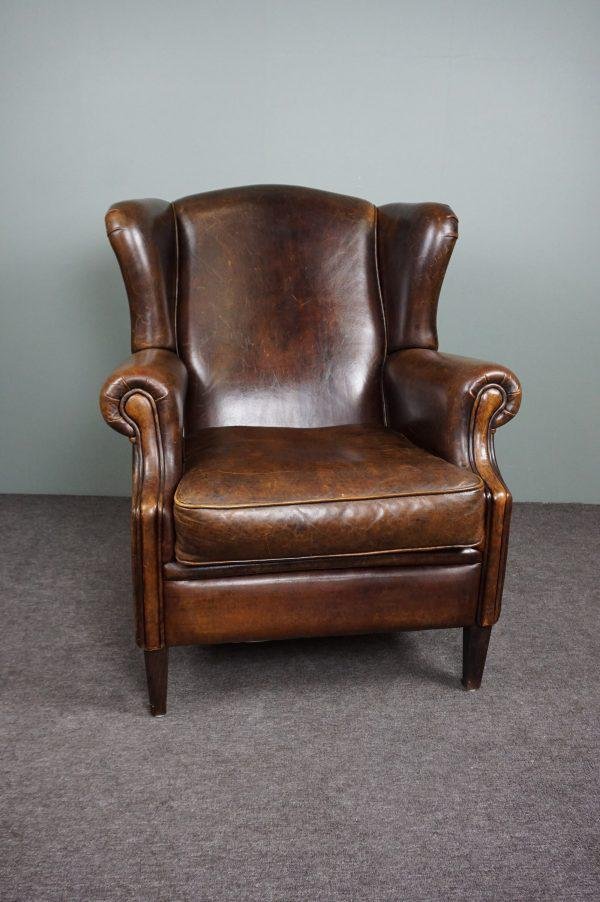 Vintage Leather Ear Chair for sale at Pamono