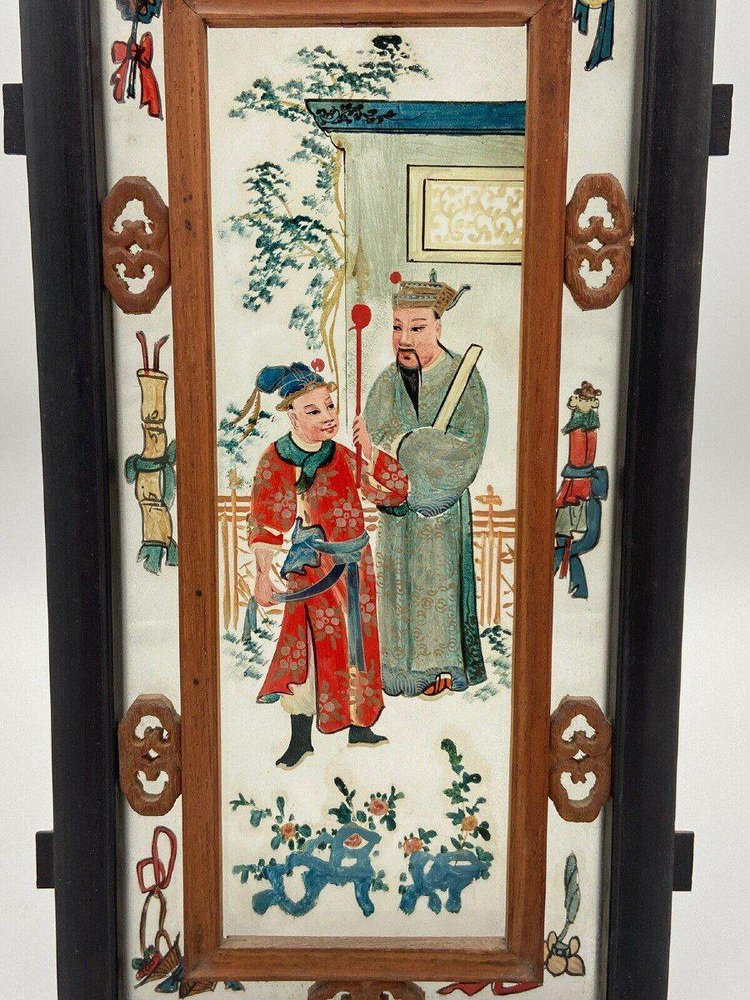 19th Century Glass and Wood Fixed Lantern Plate for sale at Pamono