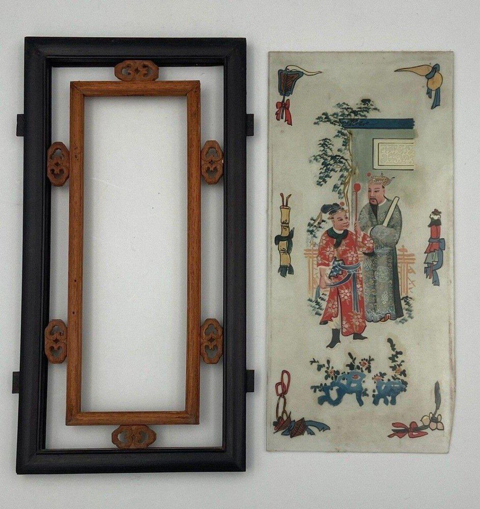 19th Century Glass and Wood Fixed Lantern Plate for sale at Pamono