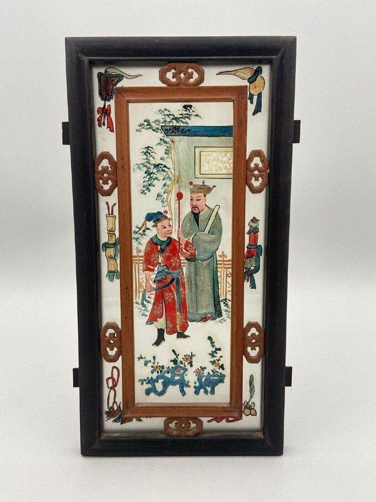 19th Century Glass and Wood Fixed Lantern Plate for sale at Pamono