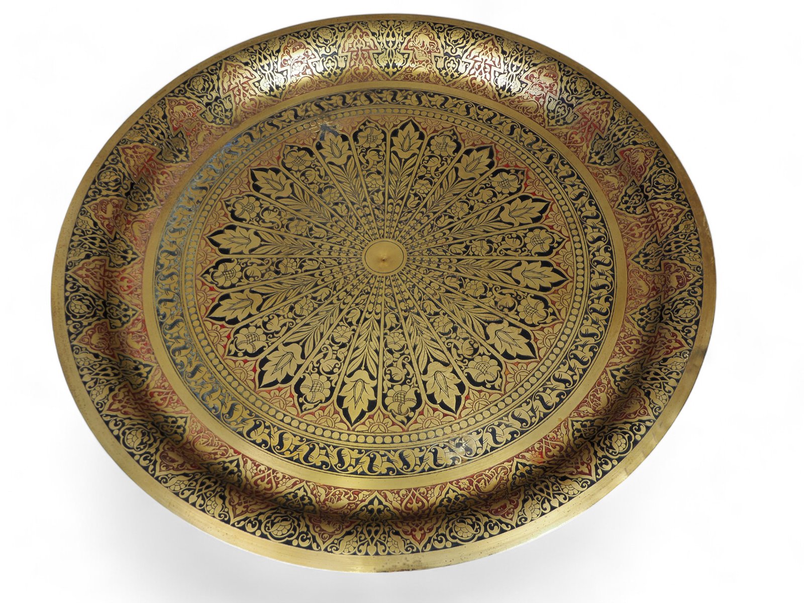 Antique Orient Islamic Hammer Engraved Table Tray, 1940s for sale at Pamono