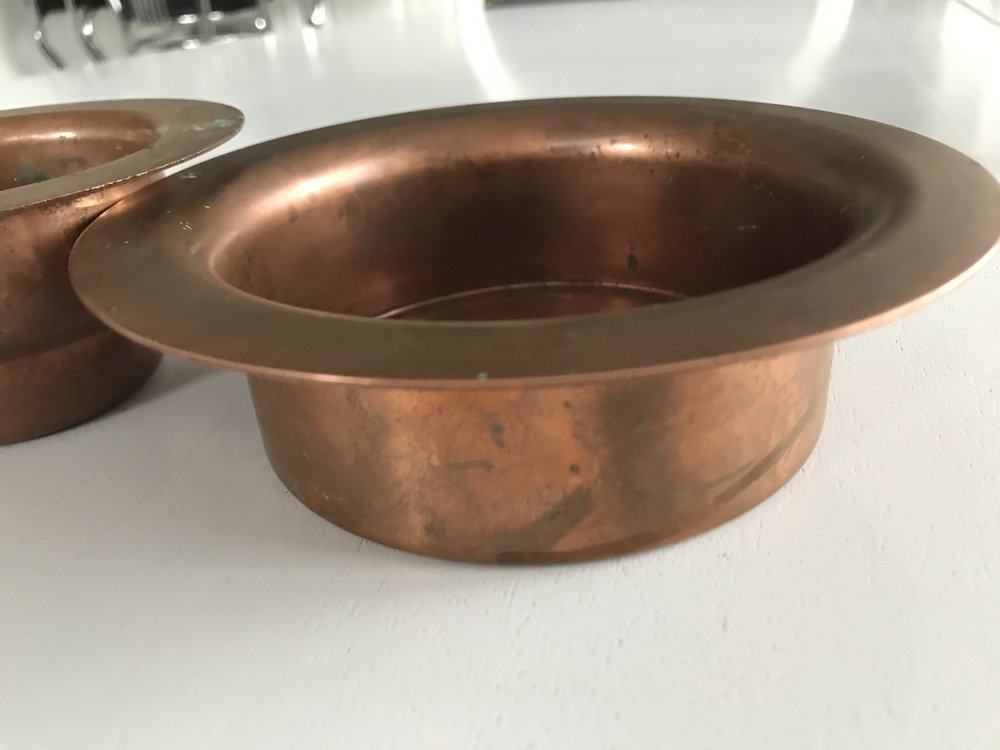 Vintage Copper Bowls, 1950s, Set of 3 for sale at Pamono
