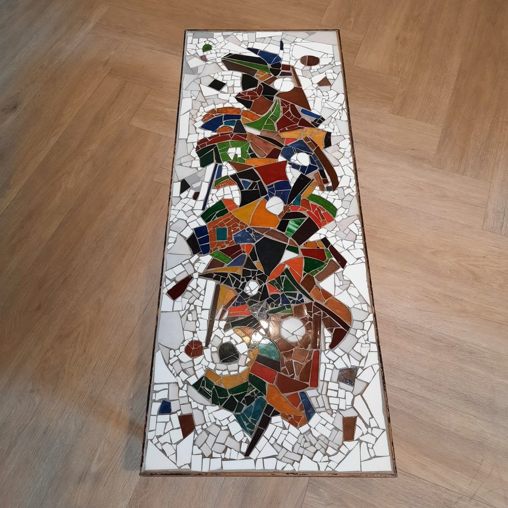 Table Basse en Mosaïque avec Pieds en Épingle, 1950s en vente sur Pamono
