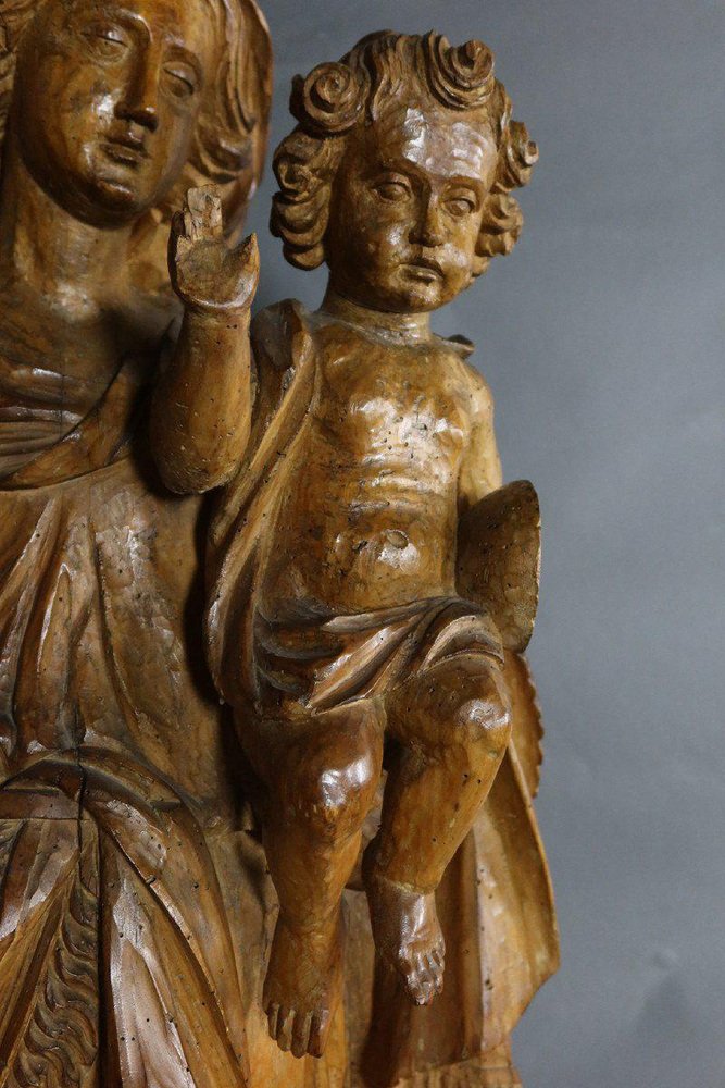 Virgin and Child, 1700s, Walnut for sale at Pamono