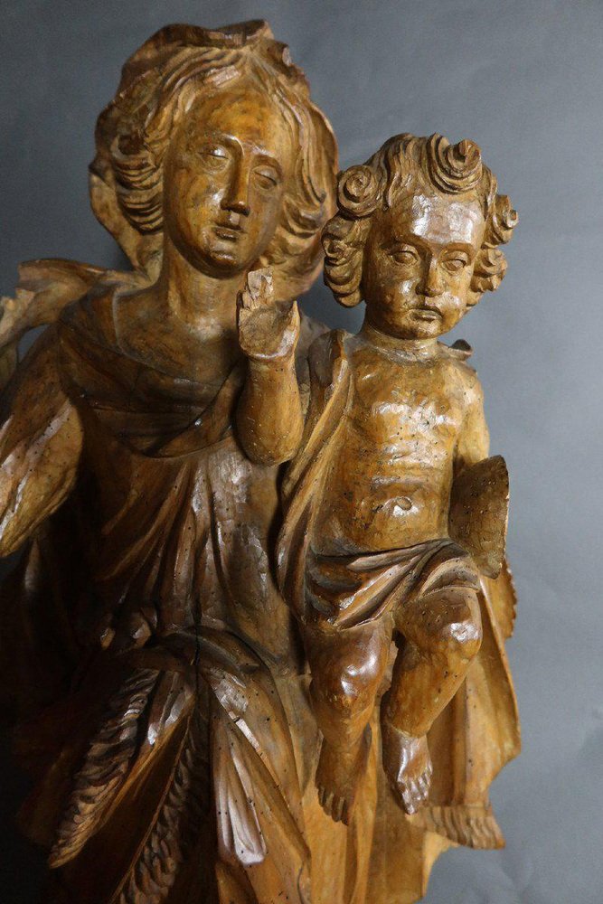 Virgin and Child, 1700s, Walnut for sale at Pamono