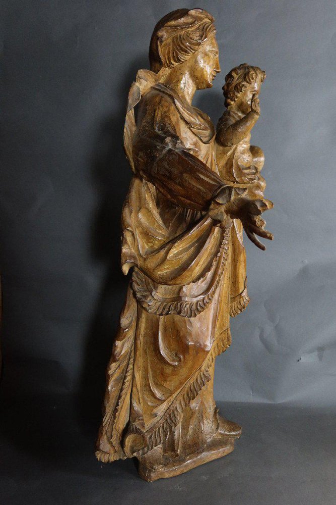Virgin and Child, 1700s, Walnut for sale at Pamono
