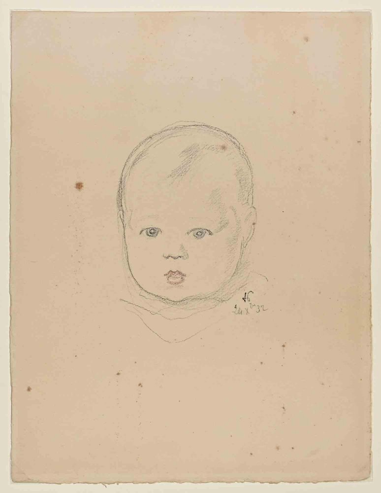 Hermann Paul, Child, Pencil & Pastel Drawing, Early 20th Century for ...