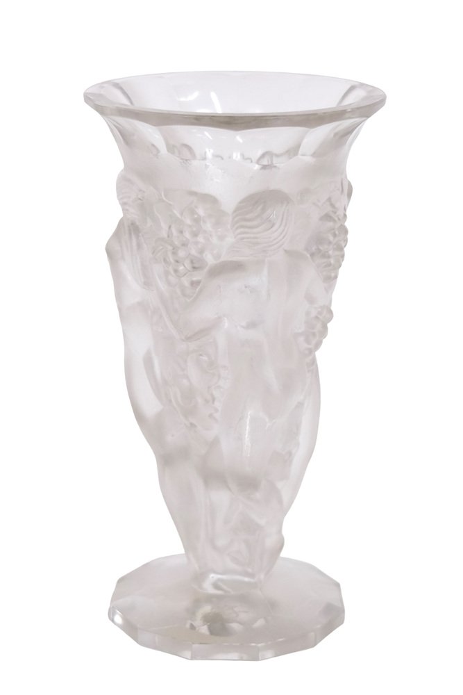 Art Deco French Glass Vase with Dancer Figures by Verlys, 1920s for ...