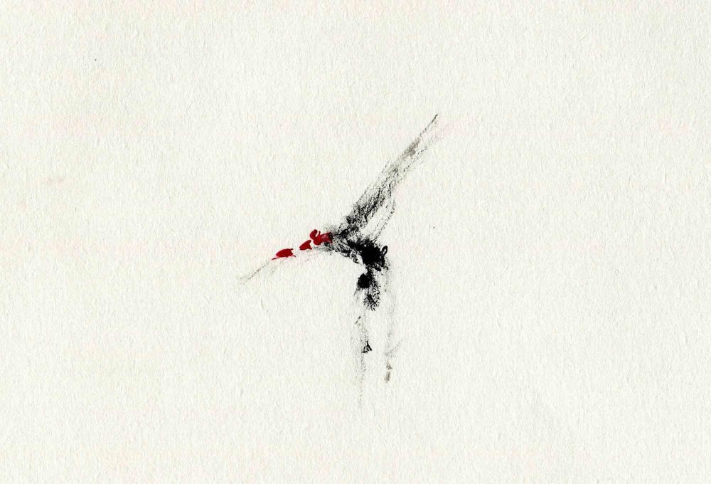 Parimah Avani, Red Song of Blood, China Ink and Acrylic Drawing, 2022 ...