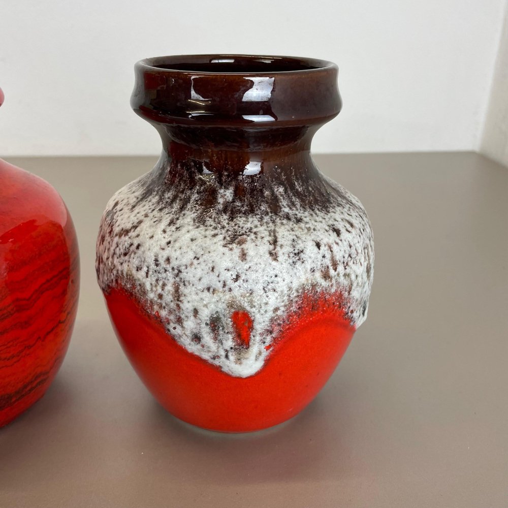 Fat Lava Op Art Multi-Color Pottery Vases from Bay Ceramics, Germany ...