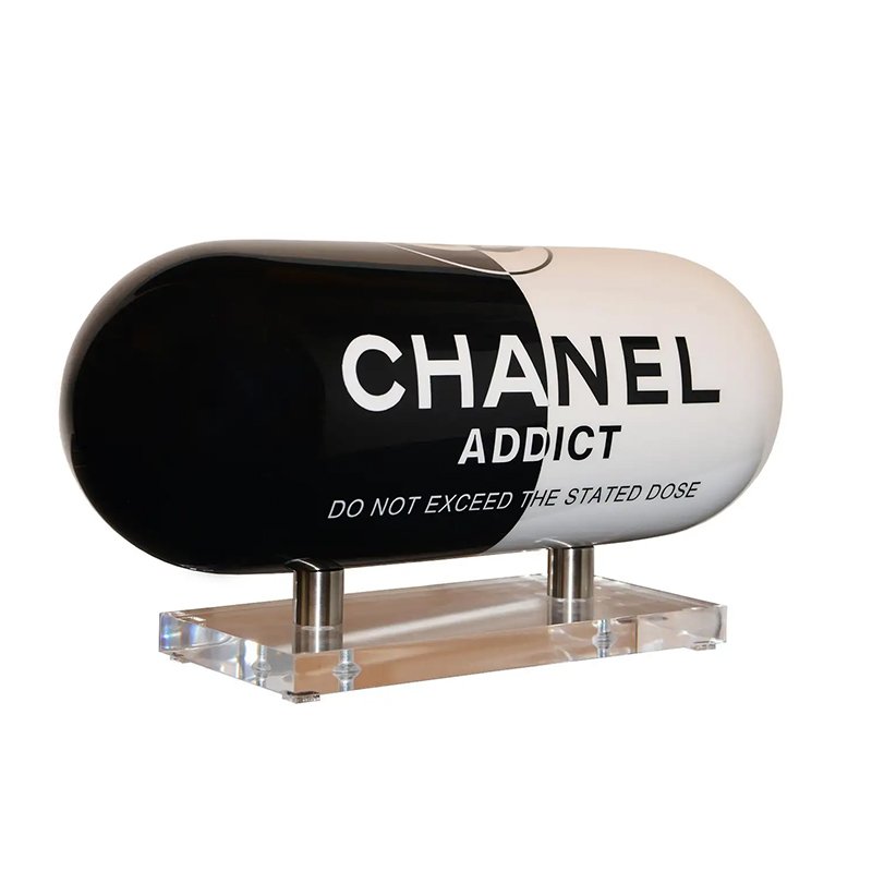 Chanel Addict Black and White Pill Sculpture by Eric Salin for sale at ...