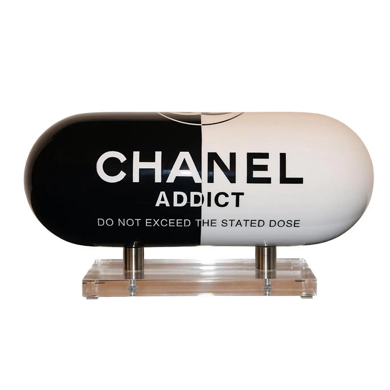 Chanel Addict Black and White Pill Sculpture by Eric Salin for sale at ...