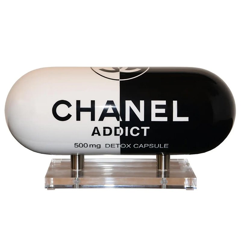 Chanel Addict Black and White Pill Sculpture by Eric Salin for sale at ...