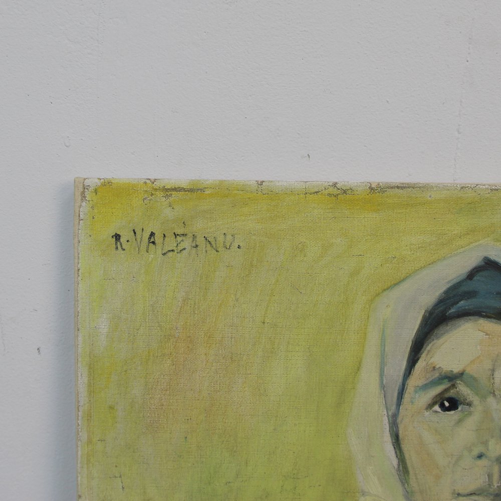 R. Valeanu, Portrait, 1920s, Oil on Canvas for sale at Pamono