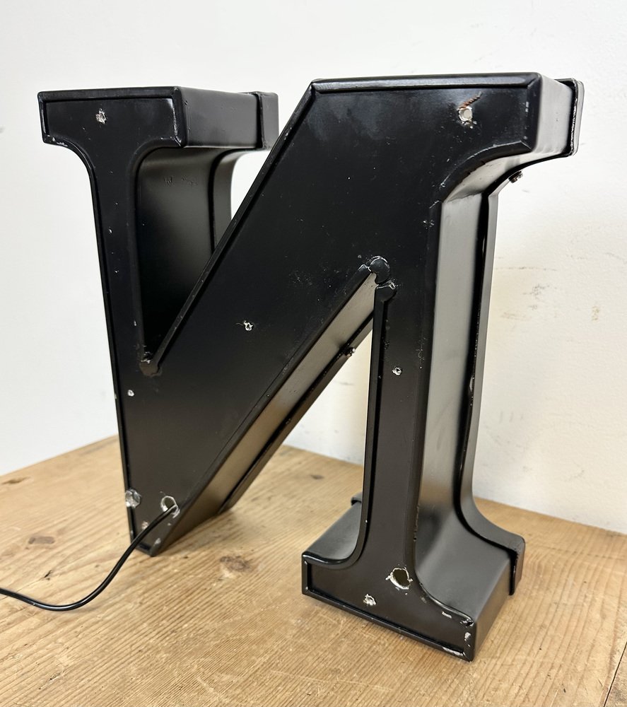 Vintage Illuminated Letter N, 1970s for sale at Pamono