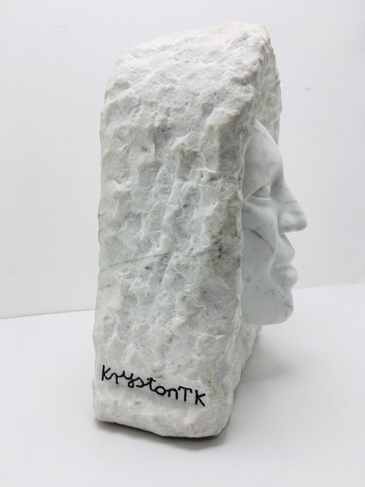 Modern White Marble Female Face by Kryston TK, 1990s for sale at Pamono