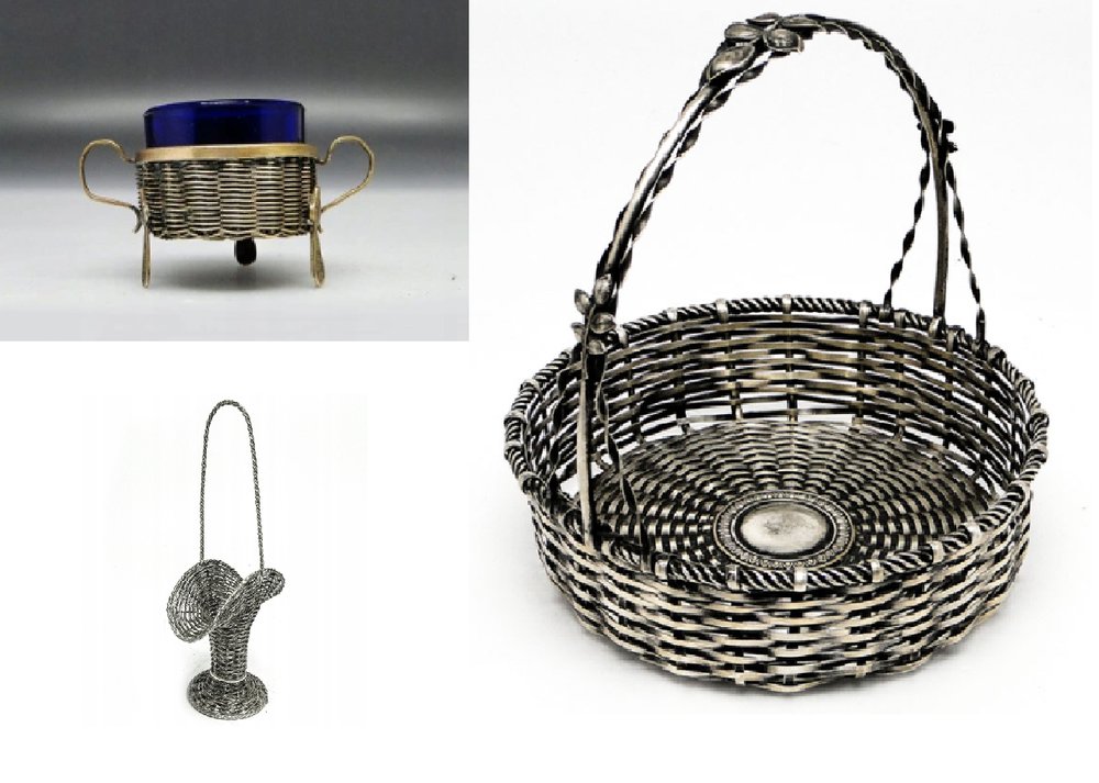 Art Nouveau German Basket from WMF, 1920s, Set of 3 for sale at Pamono