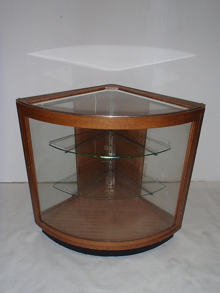 Bauhaus Corner Display Case with Adjustable Glass shelves and Lighting ...