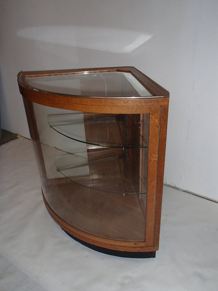 Bauhaus Corner Display Case with Adjustable Glass shelves and Lighting ...