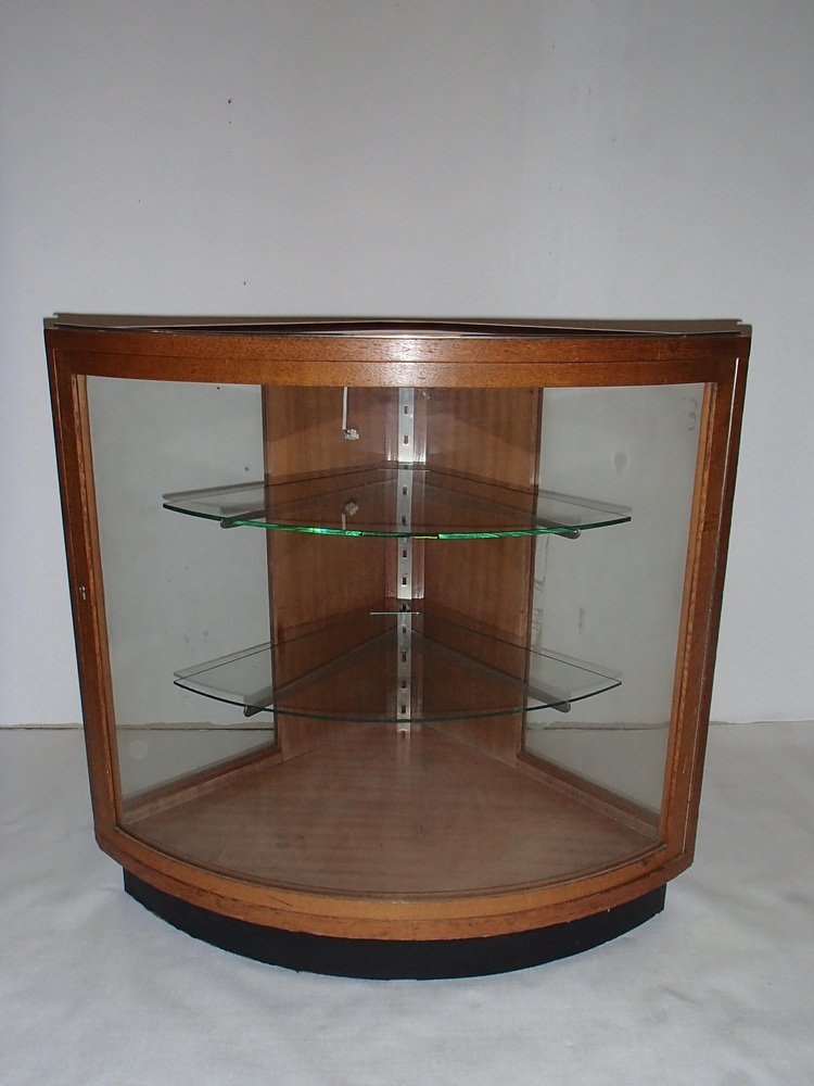 Bauhaus Corner Display Case with Adjustable Glass shelves and Lighting ...