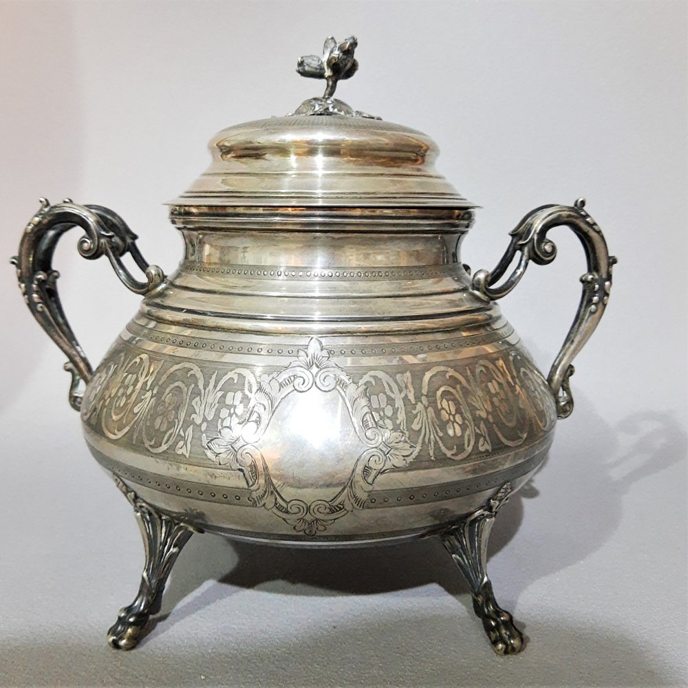 Antique Silver Sugar Pot, France, 19th Century for sale at Pamono