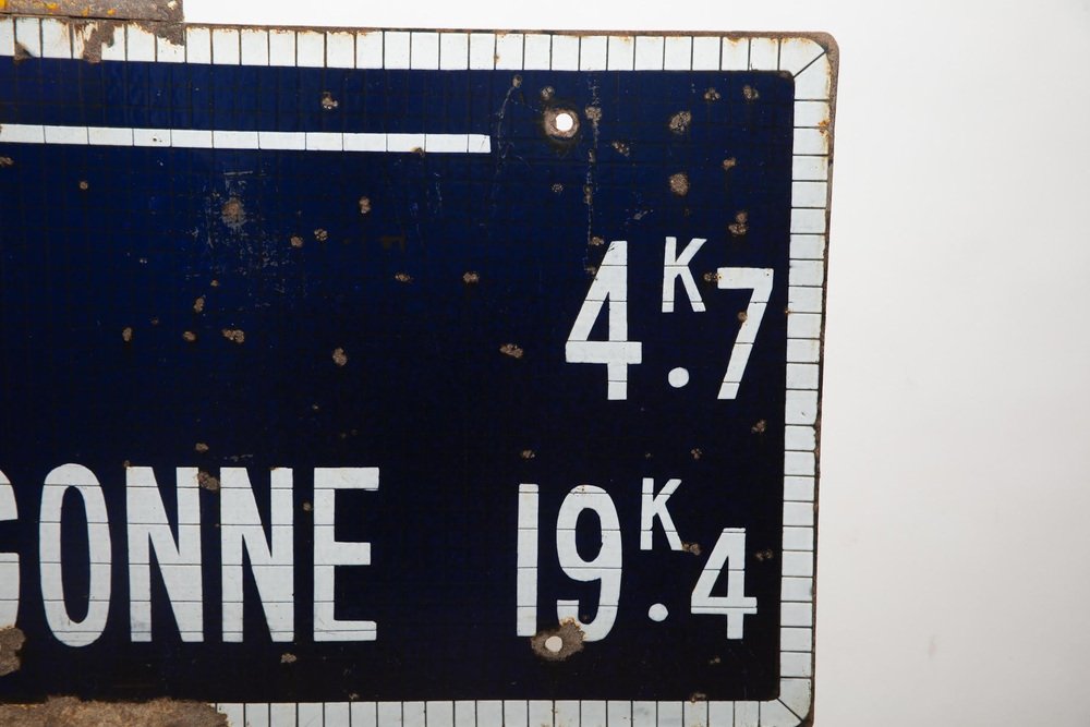 French Enamel Road Traffic Sign, 1930s for sale at Pamono