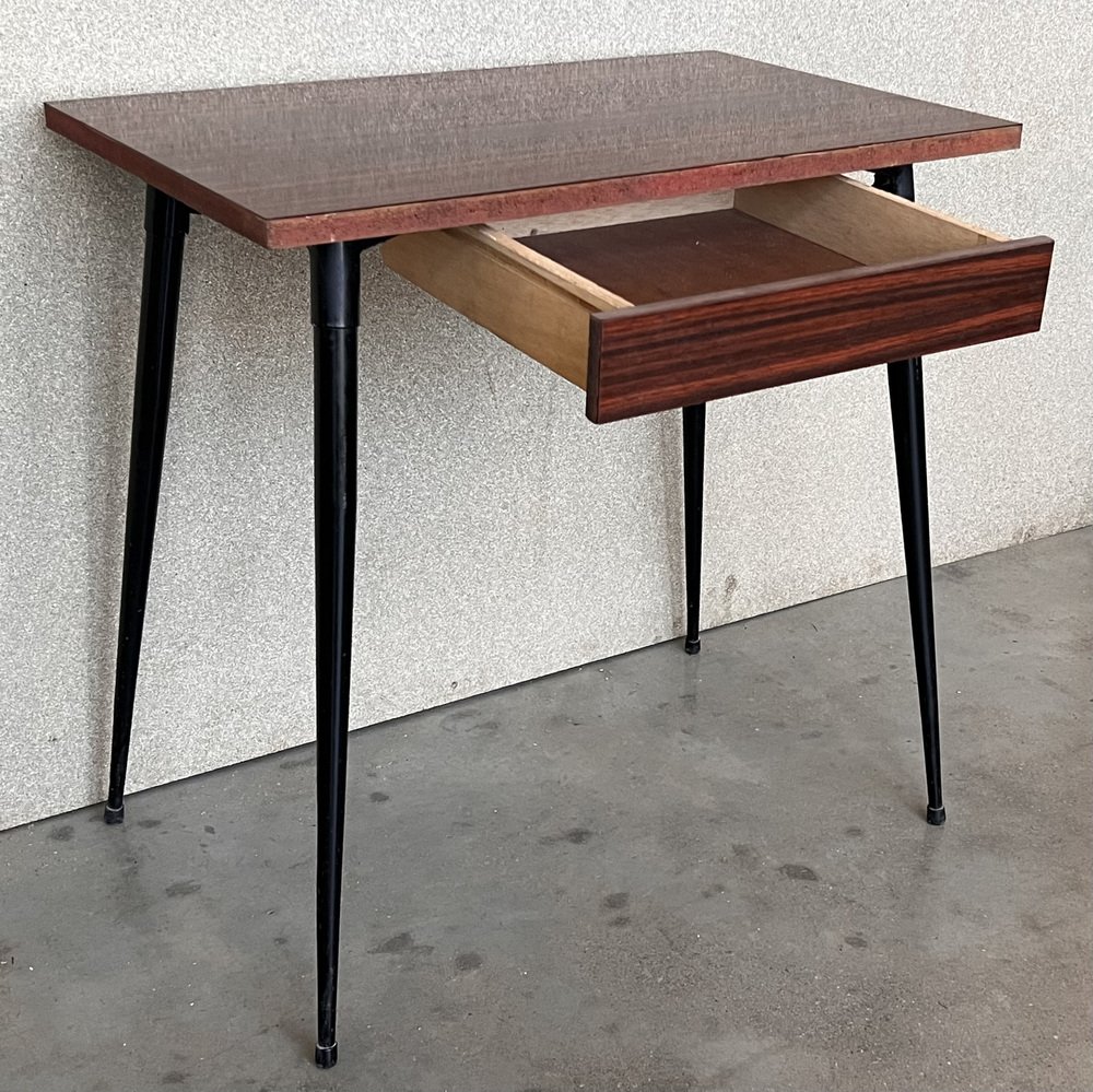 School Desk with Drawer and Iron Legs, 1950s for sale at Pamono